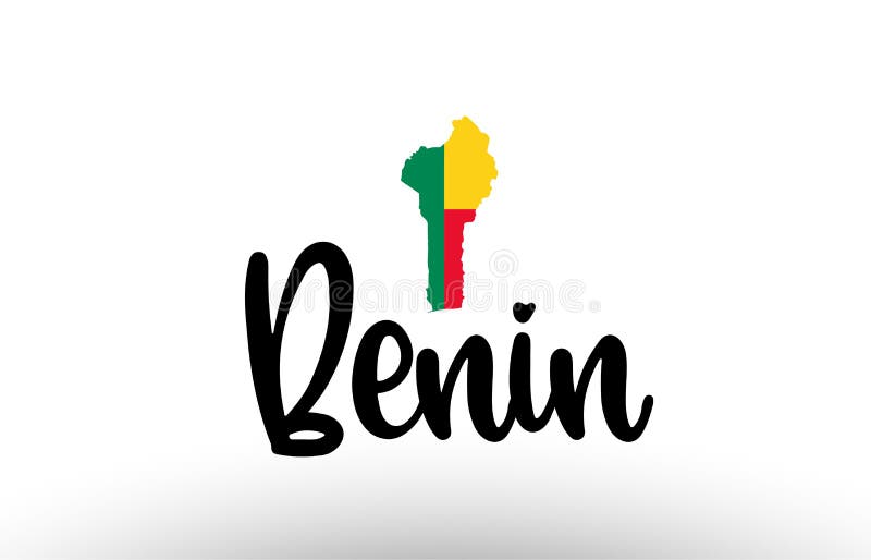 Benin Country Big Text with Flag Inside Map Concept Logo Stock Vector ...