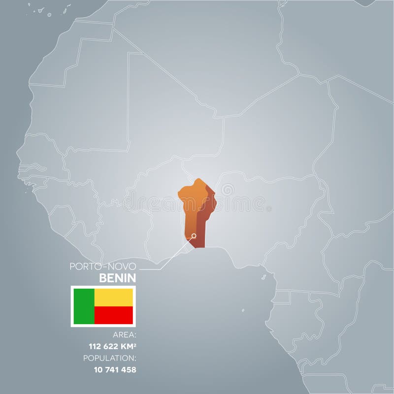 Benin Population Heat Map As Color Density Illustration Stock ...