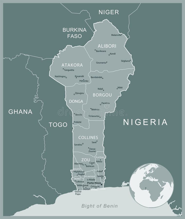 Benin - Detailed Map with Administrative Divisions Country. Vector ... Benin - Detailed Map with Administrative Divisions Country. Vector ...