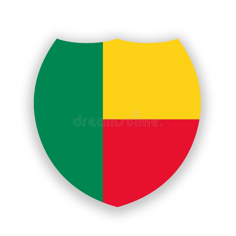 Benin Flag in the Shape of a Shield Isolated Stock Illustration ...