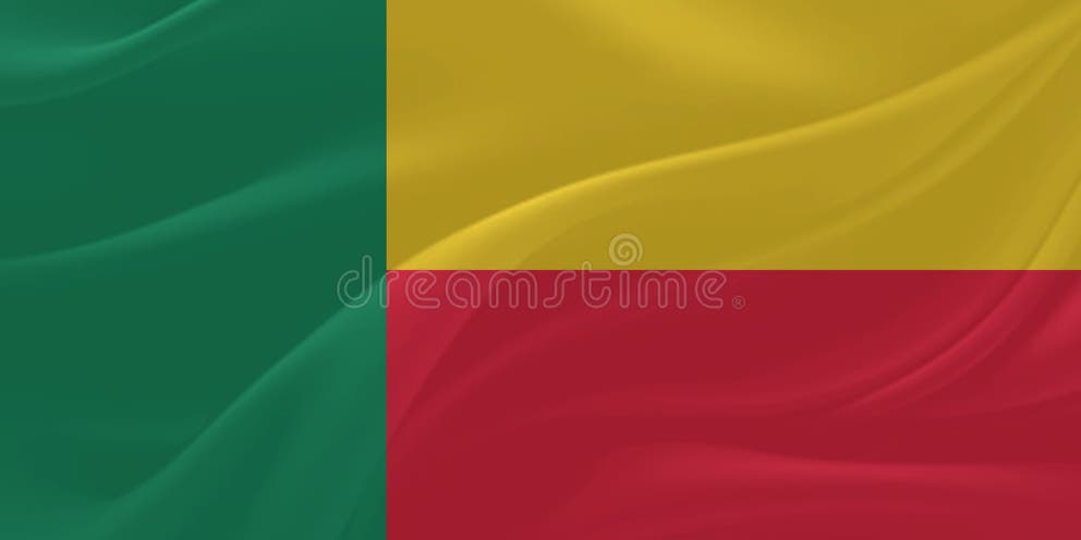 Benin Flag Wind Waving Close Up Stock Illustration - Illustration of ...