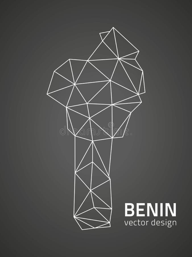 Benin Black Vector Outline Polygonal Triangle Map Stock Vector ... Benin Black Vector Outline Polygonal Triangle Map Stock Vector ...