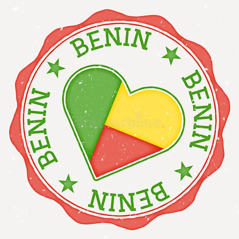 Benin heart flag logo. stock vector. Illustration of country - 262148196