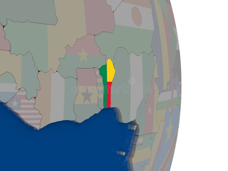 Benin with its flag stock illustration. Illustration of borders - 84501295