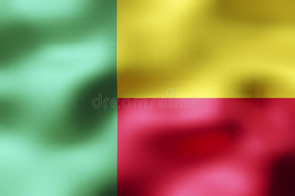 Benin - Textile Flag - 3d Illustration Stock Illustration ...