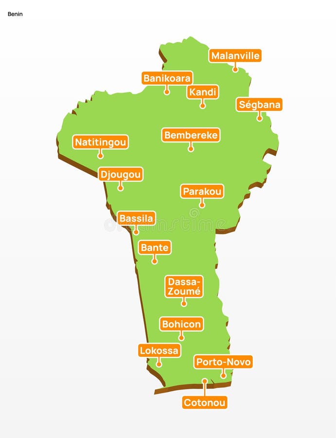 Benin vector map stock vector. Illustration of land - 321728316