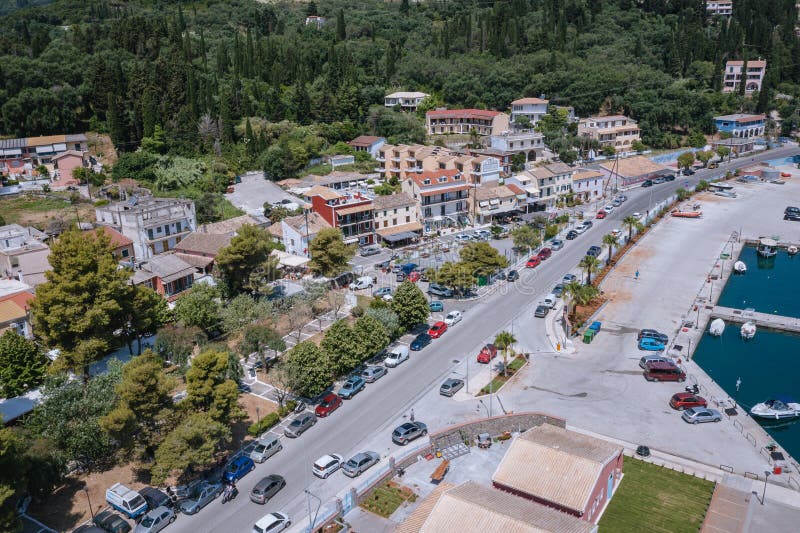 Benitses Town, Corfu, Greece Editorial Image - Image of city, mpenitses ...