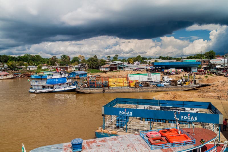 River Port of Benjamin Constant Town Editorial Photography - Image of ...