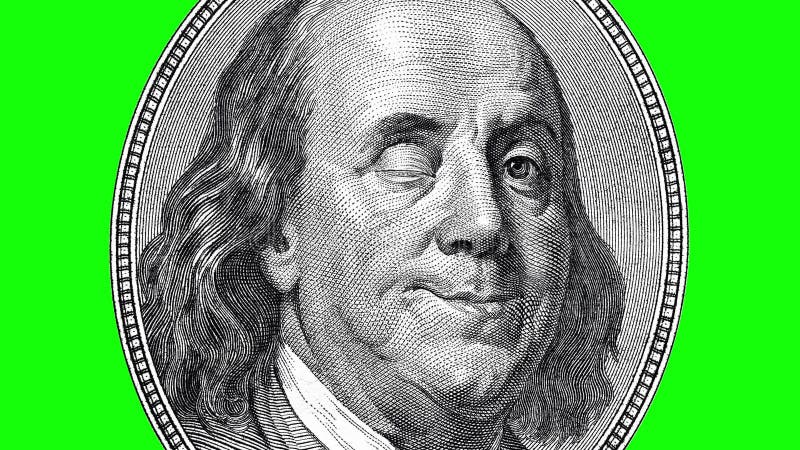 Benjamin Franklin Transition Green Screen Animation Stock Video - Video ...