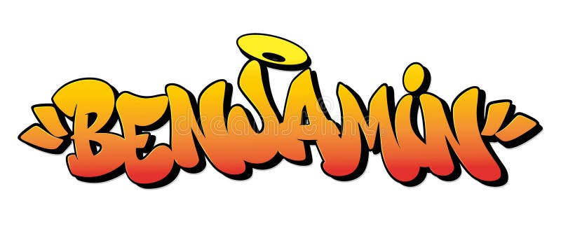 Benjamin Name in Graffiti Style. Vector Illustration. Stock Vector ...