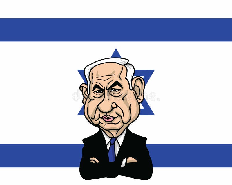 Benjamin Netanyahu Israel Flag Background Illustration Vector Design ...