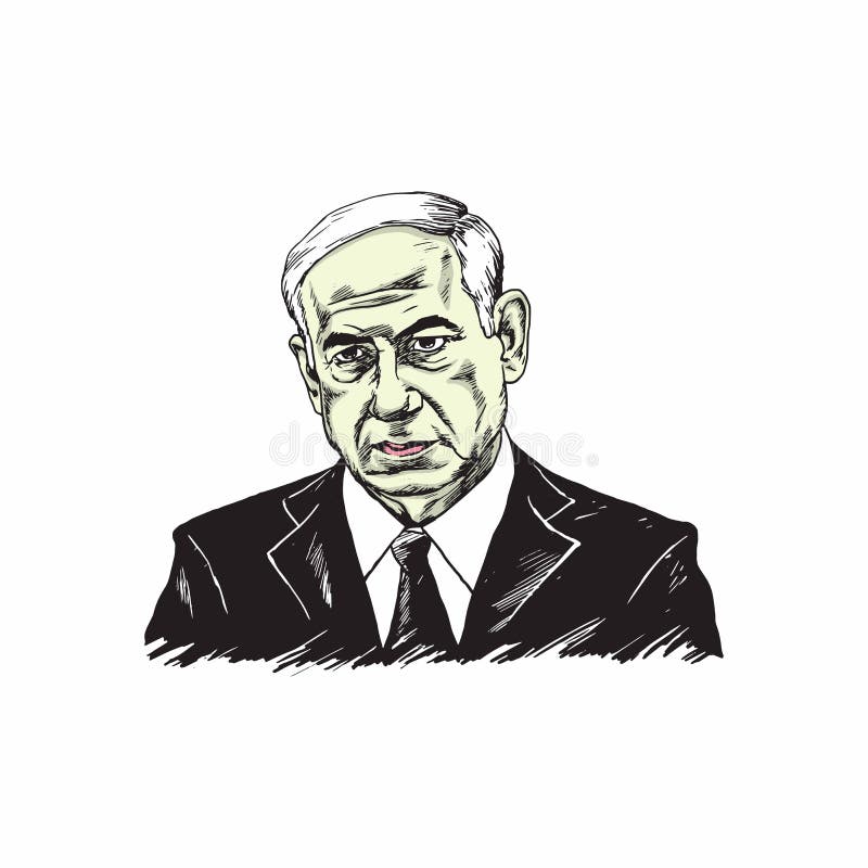 Benjamin Netanyahu, Premierminister Von Israel Illustration Vector ...