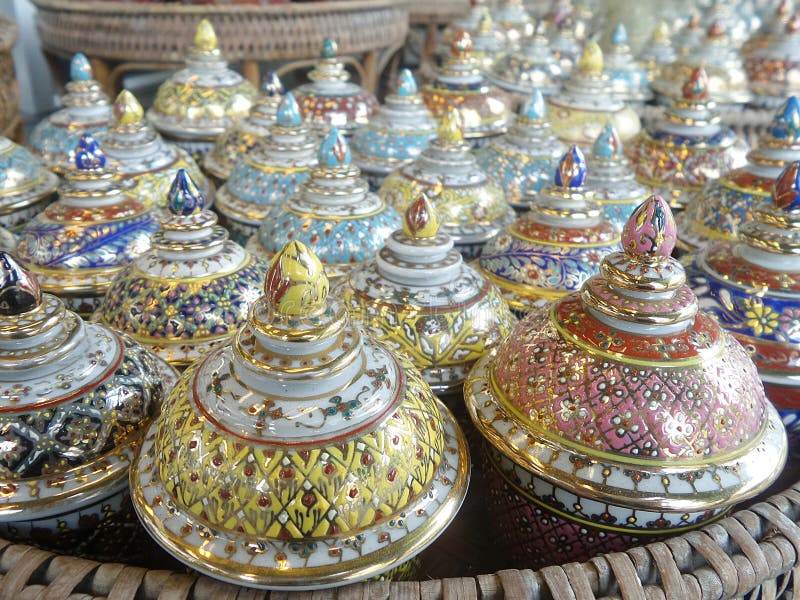 Benjarong , Thai Classical Design Stock Image - Image of thai ...