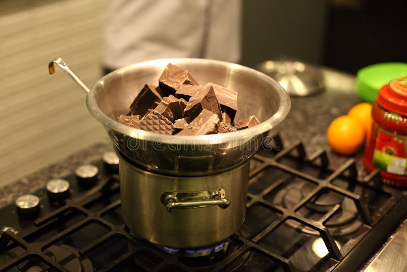 Benmari Style Melting Chocolate on the Oven Stock Photo - Image of ...