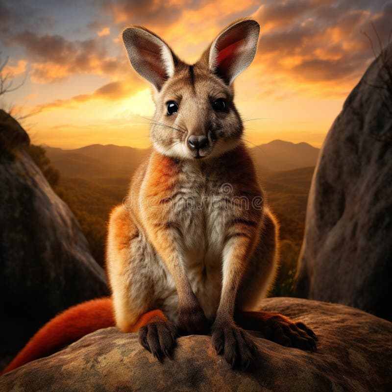 Bennett S Wallaby in a Funny Pose Stock Illustration - Illustration of ...
