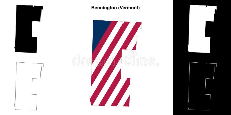 Bennington outline map stock vector. Illustration of region - 324173338