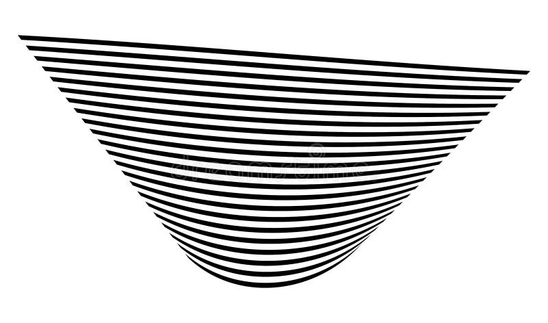 Bent Abstract Curved Lines, Stripes Element Stock Vector - Illustration ...