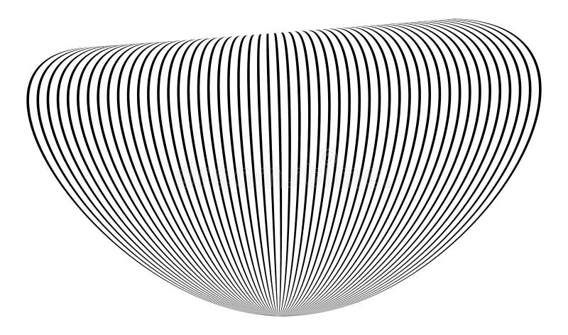 Bent Abstract Curved Lines, Stripes Element Stock Vector - Illustration ...