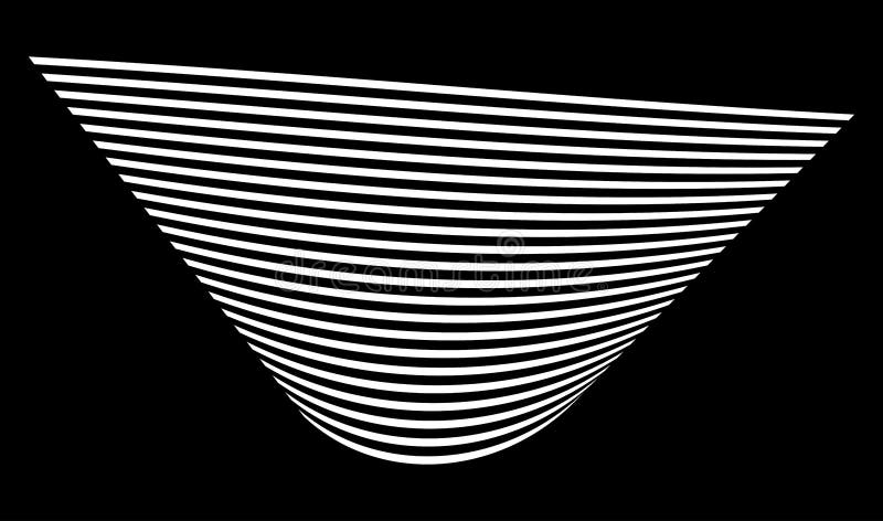 Bent Abstract Curved Lines, Stripes Element Stock Vector - Illustration ...