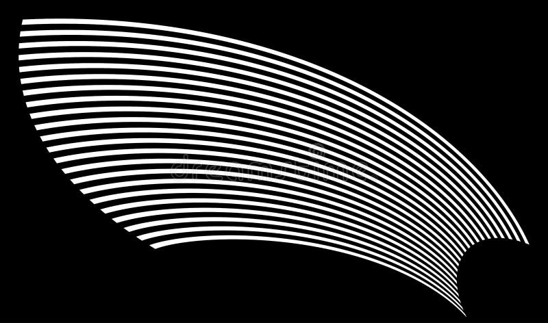 Bent Abstract Curved Lines, Stripes Element Stock Vector - Illustration ...