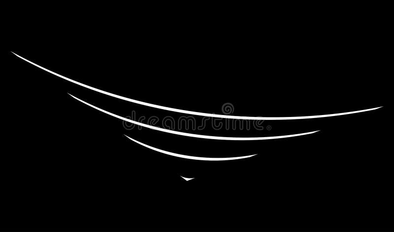 Bent Abstract Curved Lines, Stripes Element Stock Vector - Illustration ...