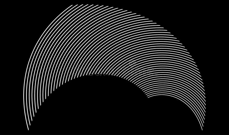 Bent Abstract Curved Lines, Stripes Element Stock Vector - Illustration ...