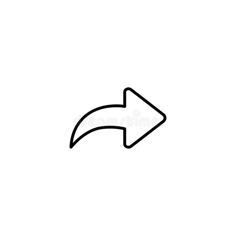Bent Arrow Pointing Right, Curved Arrow Share Icon Eps 10 Stock Vector ...