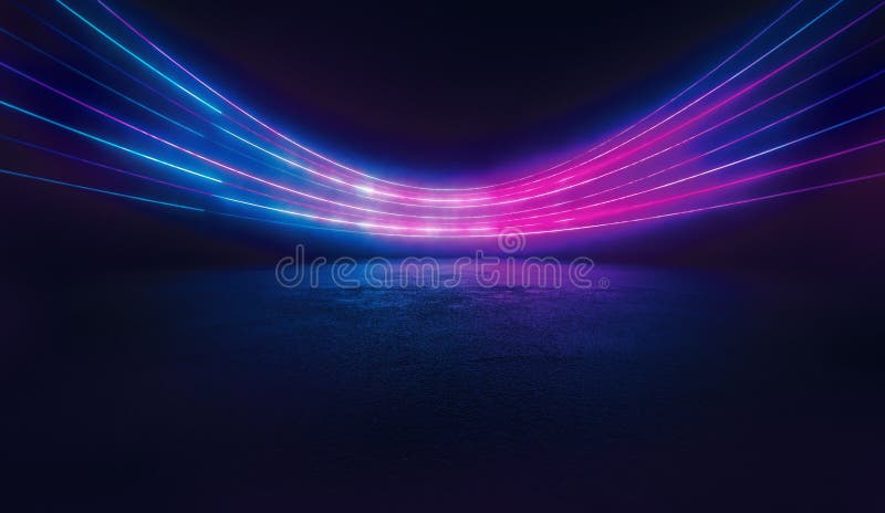 Bent Colourful Light Streams in Dark Representing Energy Flow Stock ...