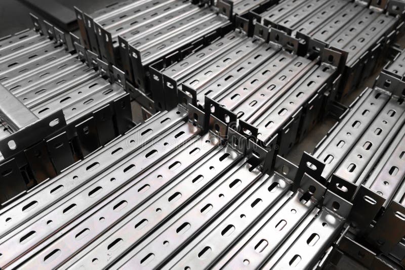 Bent Metal Profile Channel. Zinc Steel Profile at Bundle. Stock Photo ...