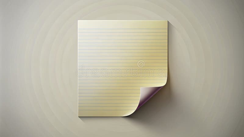 A Bent Note Paper Sheet: Vector Illustration Capturing the Everyday ...