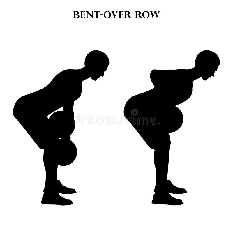 Dumbbell Bent Over Row Exercise Stock Vector - Illustration of dieting ...
