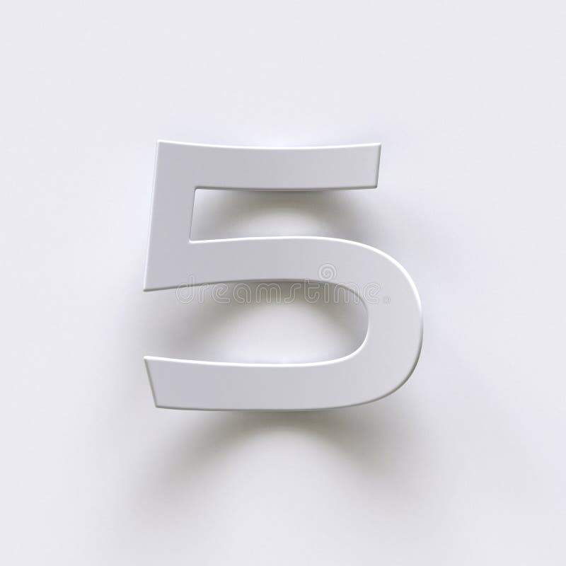Bent Paper Font with Long Shadows Number 5 FIVE 3D Stock Illustration ...