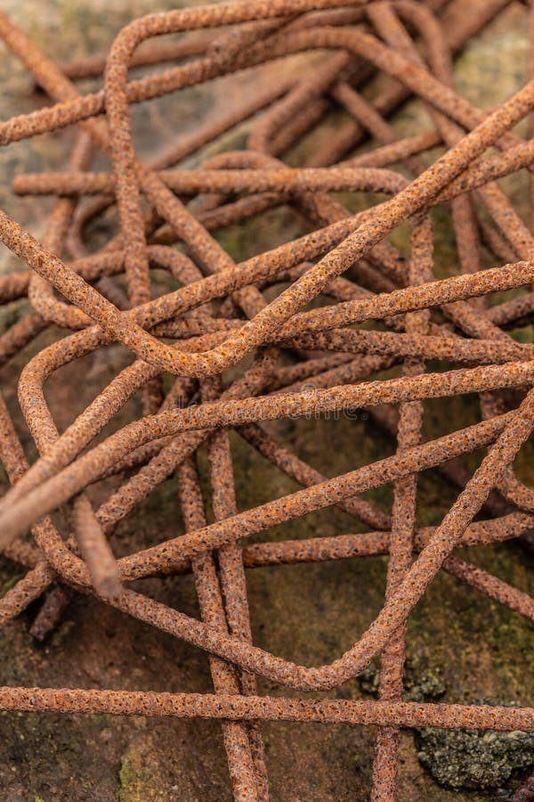 Bent Rusty Rebar in a Pile.. Stock Photo - Image of texture, metallic ... Bent Rusty Rebar in a Pile.. Stock Photo - Image of texture, metallic ...