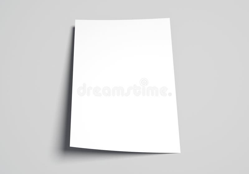 Bent White A4 Sheet with Soft Shadow. Stock Photo - Image of bent ...