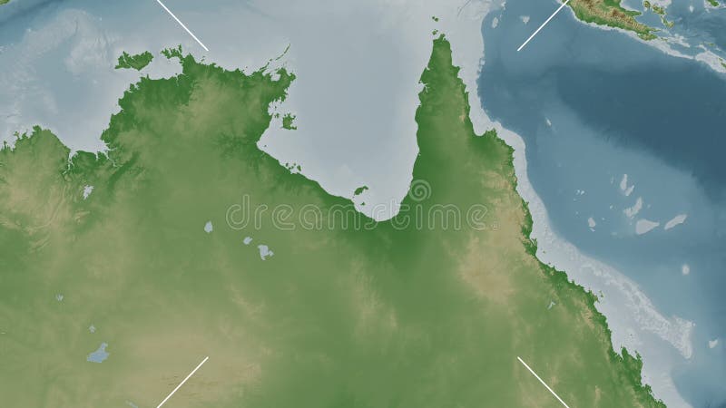 Bentinck Island in the Arafura Sea. Physical Map. Slide Stock Footage ...