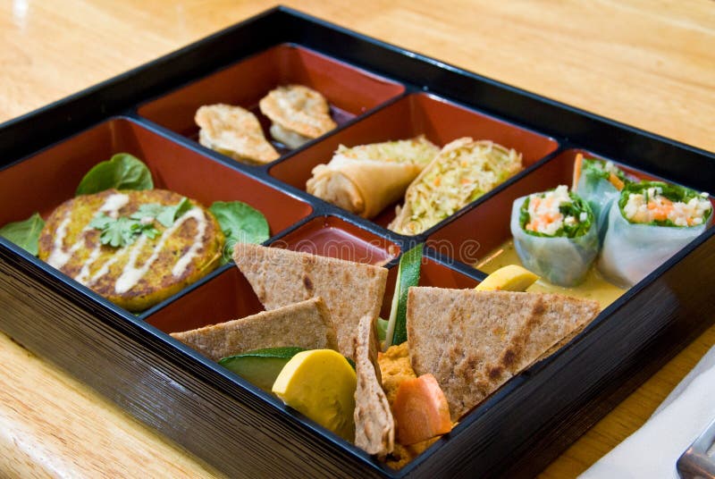 A bento box stock image. Image of tray, grain, drink - 10927903