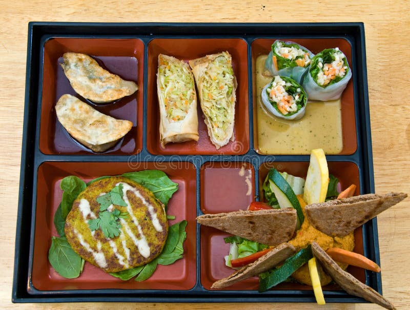 A bento box stock image. Image of sauce, hummus, squash - 10927917