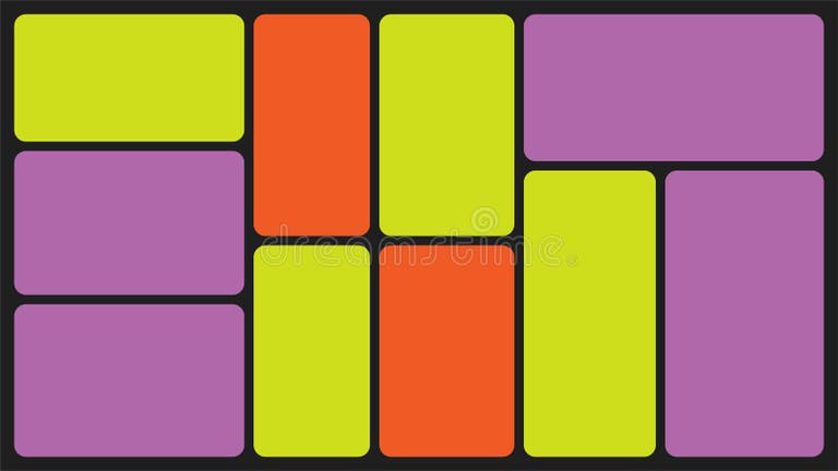 Bento Box Template. Y2K Collage Grid Shapes. Geometry Modular Moodboard ...