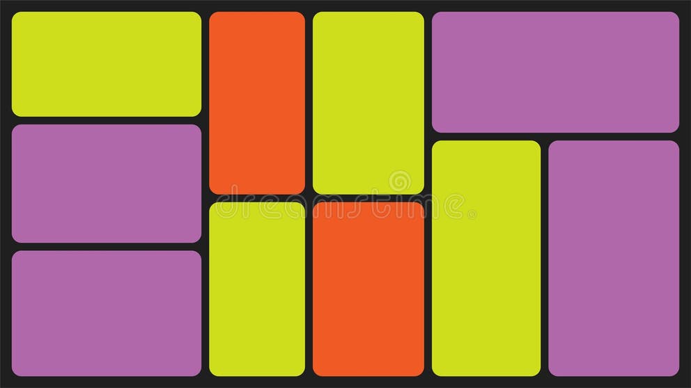 Bento Box Template. Y2K Collage Grid Shapes. Geometry Modular Moodboard ...