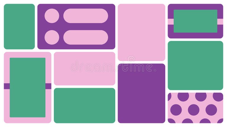 Bento Box Template. Y2K Collage Grid Shapes. Geometry Modular Moodboard ...