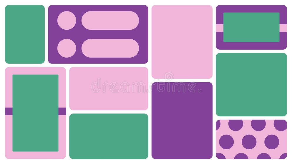 Bento Box Template. Y2K Collage Grid Shapes. Geometry Modular Moodboard ...