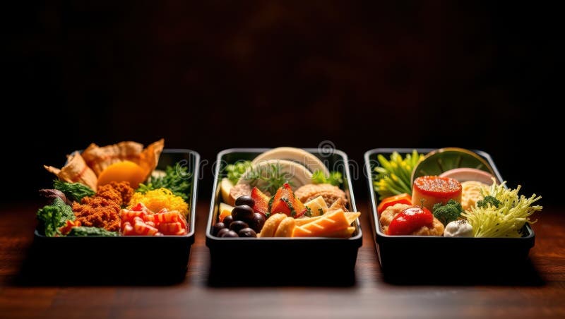 Bento Boxes Filled with Colorful Ingredients Showcase Culinary Artistry ...