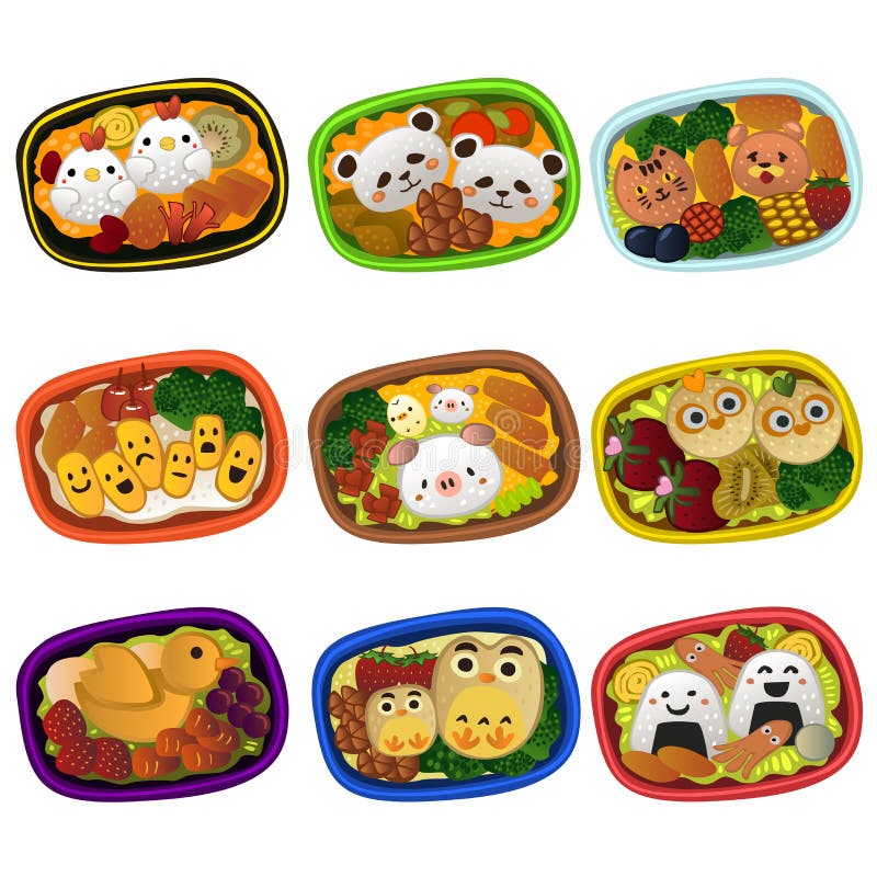 Rectángulo de Bento ilustración del vector. Ilustración de almuerzo ...