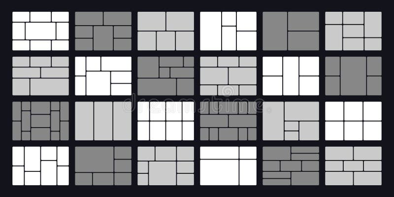 Bento Grid Layouts. Geometric Tiles Pattern, Trendy Frames Arrangements ...