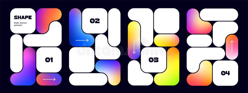 Bento Grid Pattern with Abstract Geometric Shapes. Vector Template ...