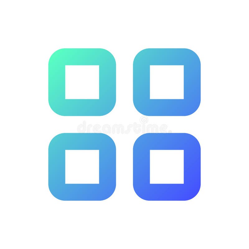 Bento Like Menu Pixel Perfect Gradient Linear Ui Icon Stock Vector