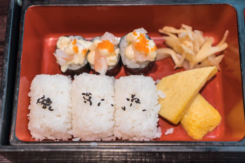 Bento set stock photo. Image of dinner, sushi, fried - 89787228