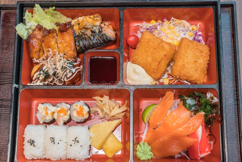 Bento set stock image. Image of meal, black, roll, cuisine - 89882895