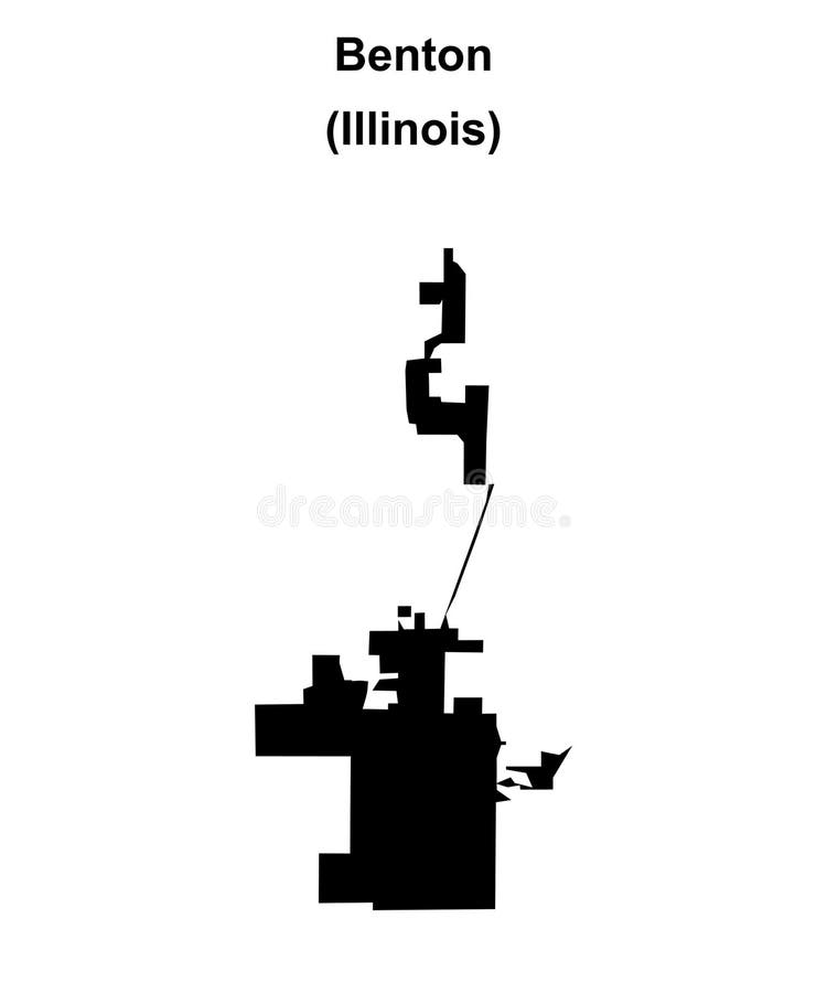 Benton outline map stock illustration. Illustration of city - 387238666