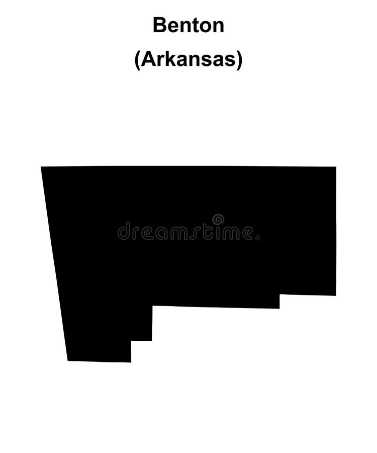 Benton outline map stock vector. Illustration of counties - 357881551